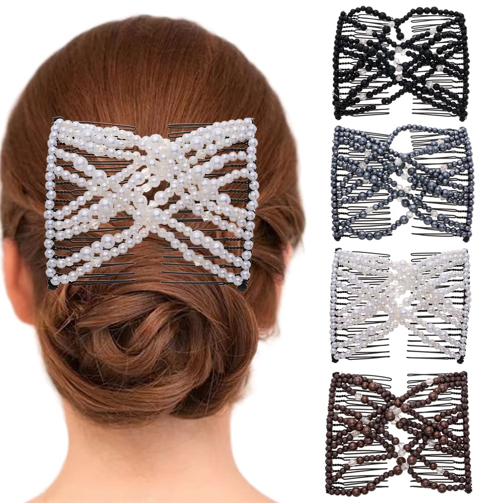 Ruihfas Stretchable Hair Combs Clips Hairpins Easy Stretch Double ...