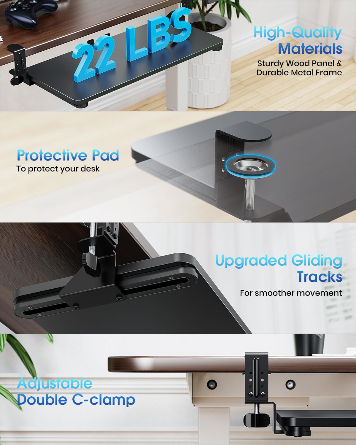 Mua Small Keyboard Tray Under Desk, Pull Out Keyboard & Mouse Tray with ...