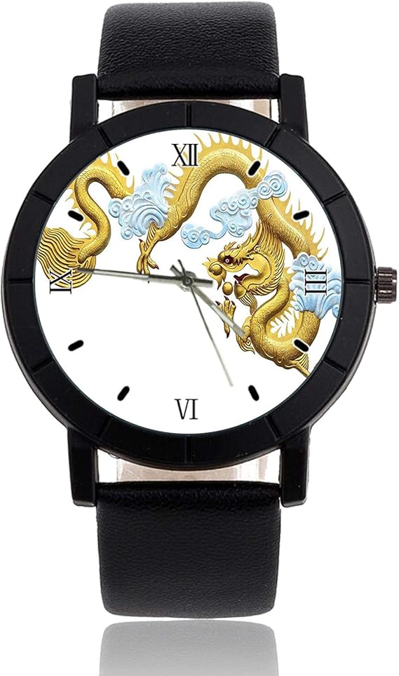 Dragon Wrist Watch Leather Strap Watch Dress Casual Watches for Man ...