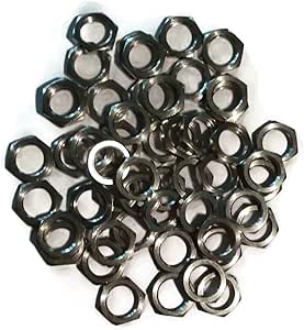 Amazon.com: Panel Nut 3/8-32 Thread 1/2" Hex Brass Nickel Pack of 50 ...
