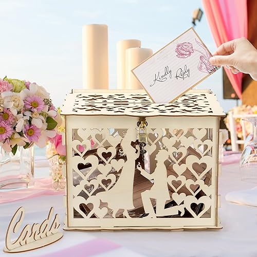 Wooden Wedding Card Box With Lock Microstar Wedding Decoration DIY