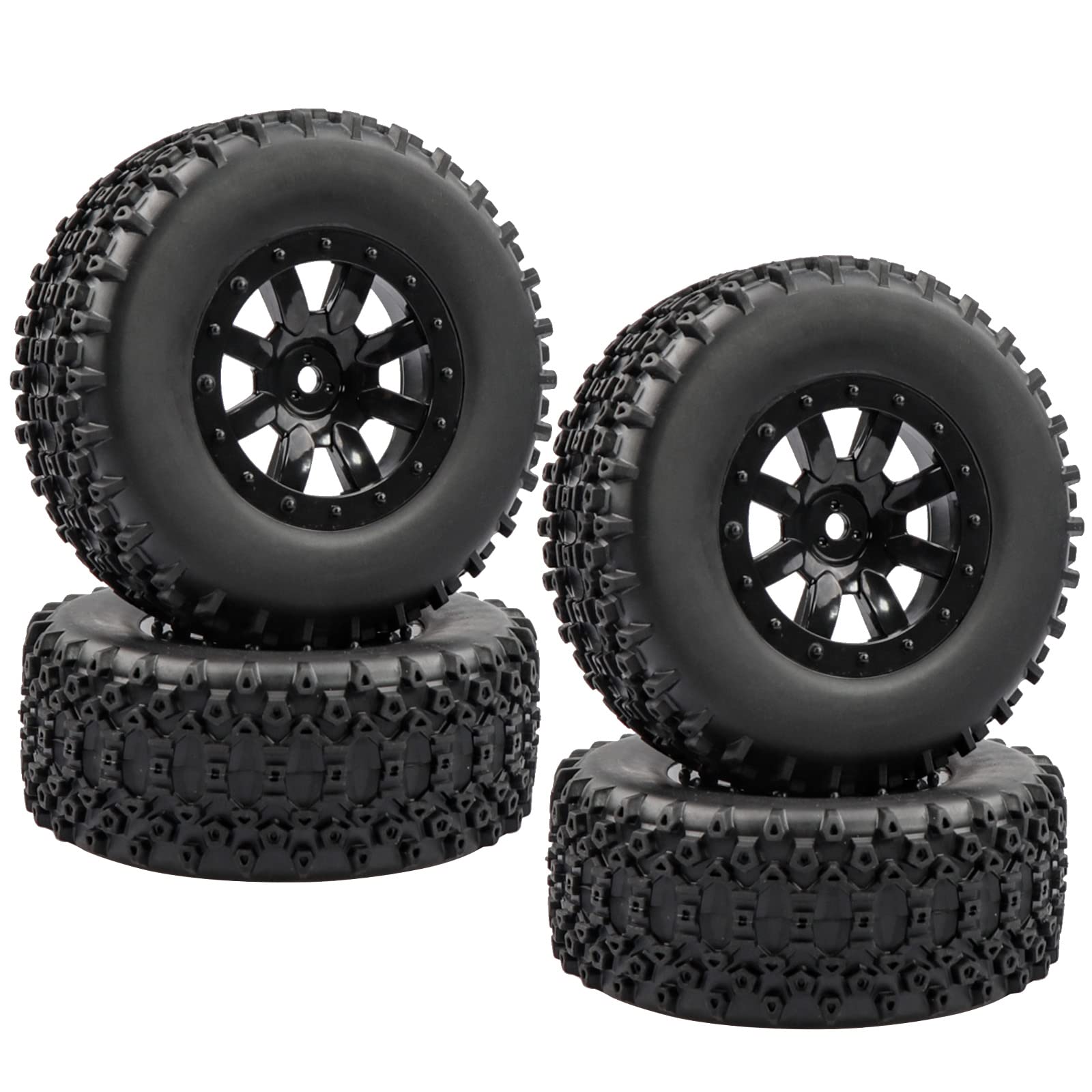 Acekeeps 1/10 RC Short Course Truck Wheels and Tires Combo (Pre-Glued ...