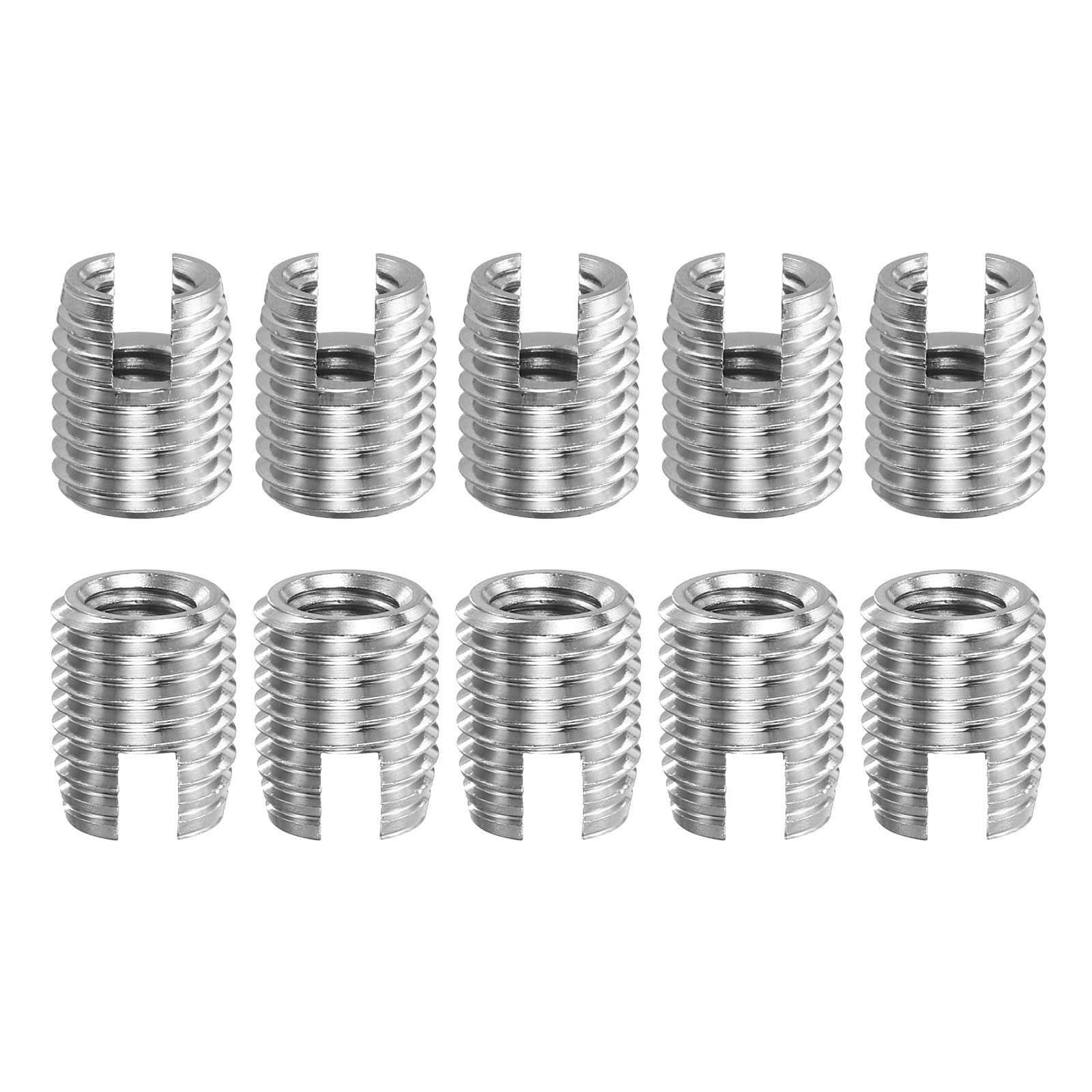 uxcell Self Tapping Threaded Inserts, 15pcs Inner M5-0.8 Outer M8x10 ...
