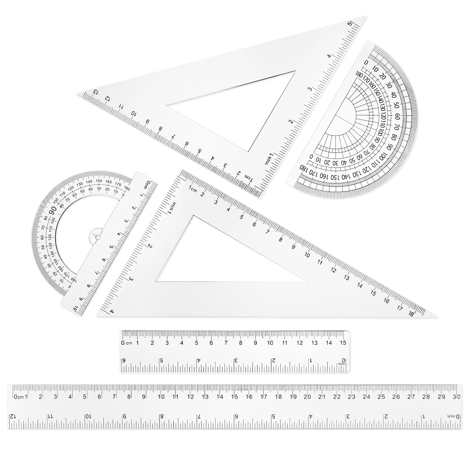 Mua Thinp 6 Pieces Ruler Set Includes 12 Inch 6 Inch Straight Ruler ...