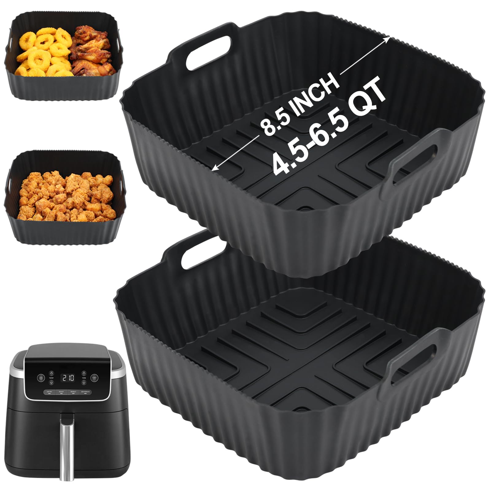 BYKITCHEN Air Fryer Silicone Liners for Ninja Air Fryer Pro 5 QT AF141 ...