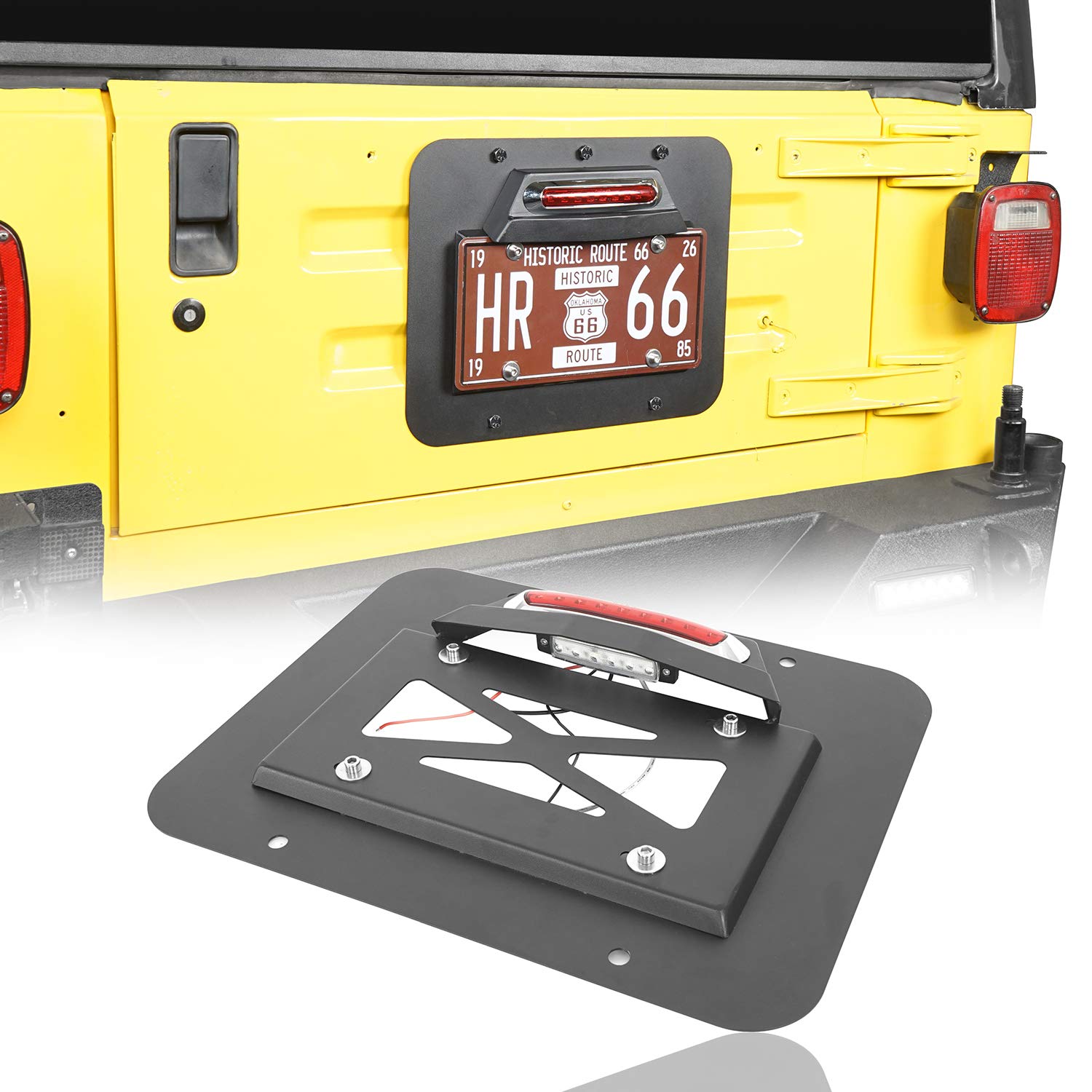 Hooke Road Wrangler Spare Tire Delete License Plate Relocation Kit w ...