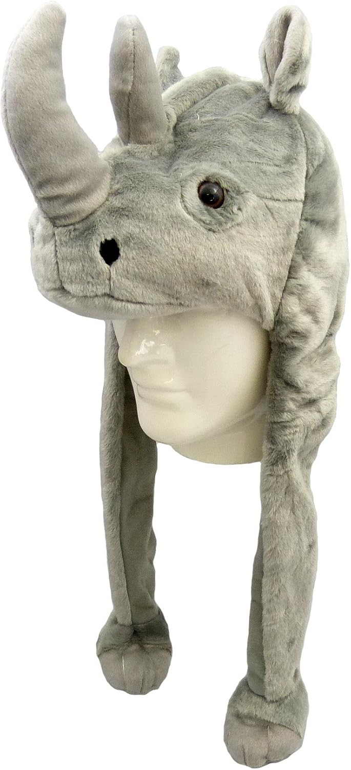 Plush Hat" Rhino" With Scarf, Unisize: Amazon.co.uk: Toys & Games