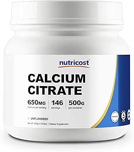 Amazon.com: Nutricost Pure Calcium Citrate Powder (500 Grams ...