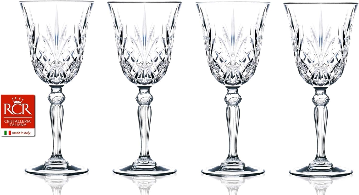Amazon.com | RCR Cristalleria Italiana Crystal Glass Drinkware Set ...