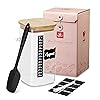 Cygnet Glass sourdough starter jar 50 Oz Fermentation tank with wood ...