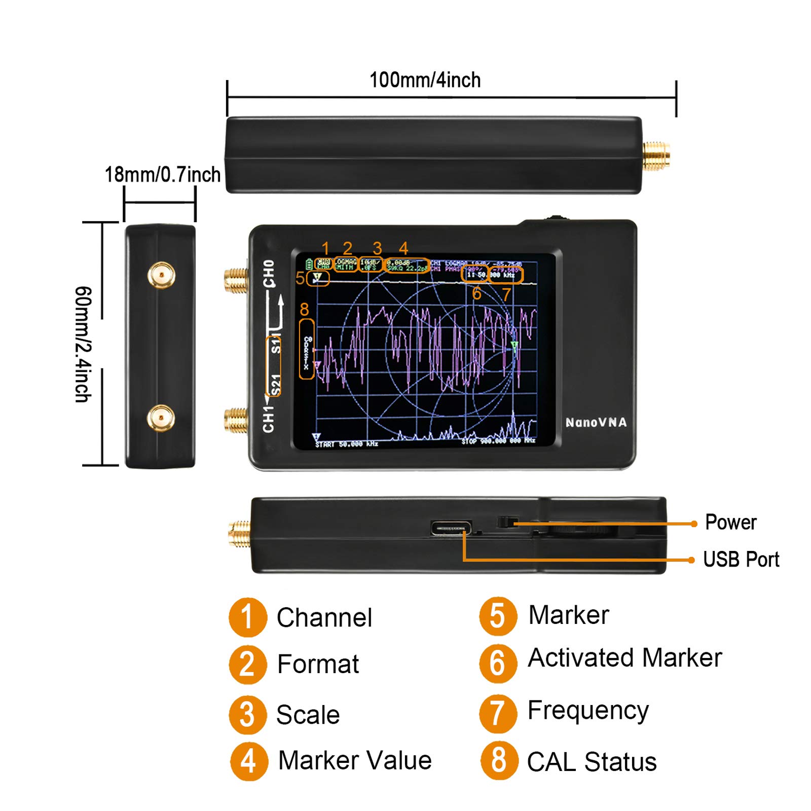 Mua NanoVNA-H Vector Network Analyzer, Portable VNA Antenna Analyzer ...