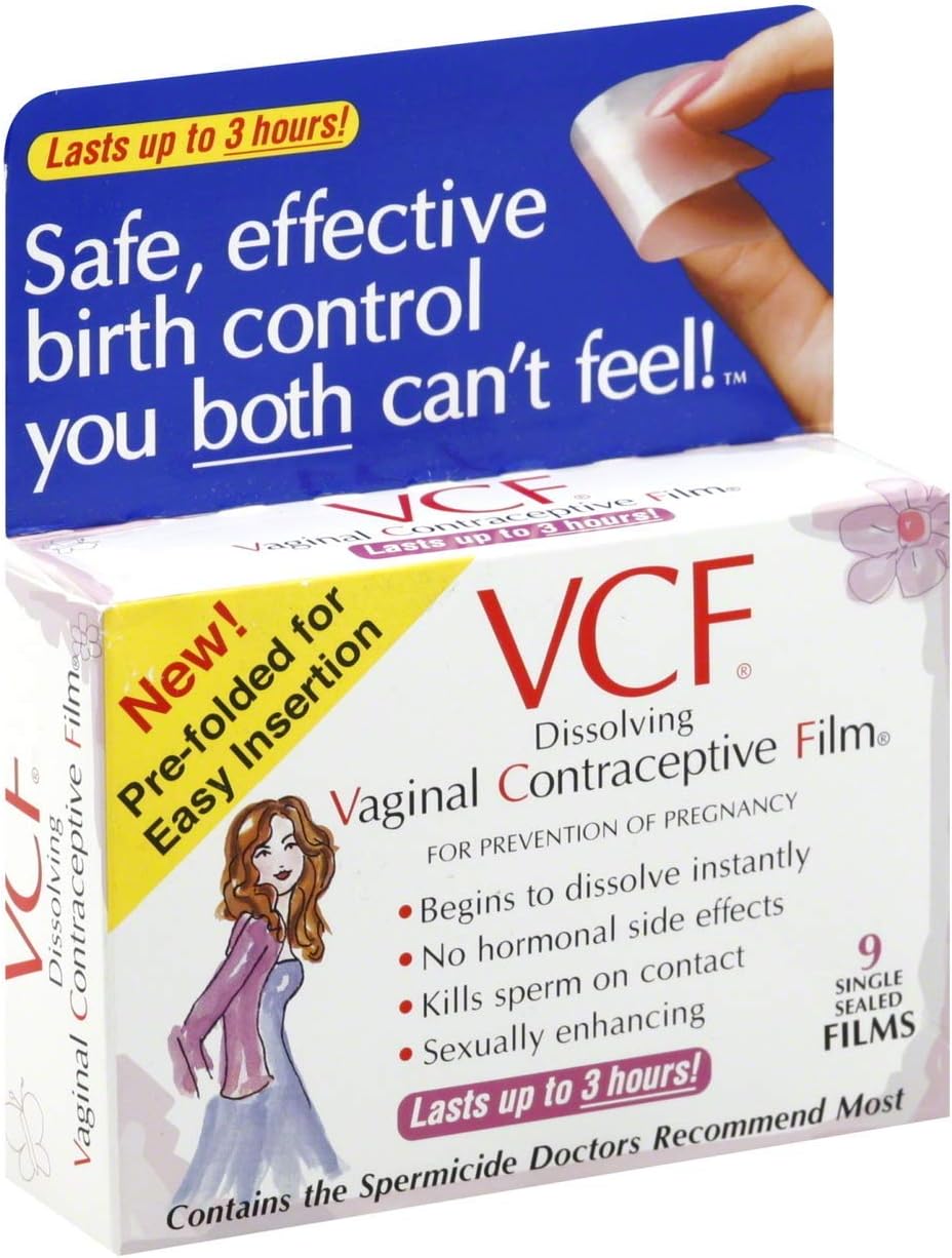 Amazon.com: VCF Vaginal Contraceptive Film - 9 ct, Pack of 5: Health ...