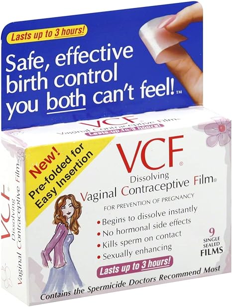 Amazon.com: VCF Vaginal Contraceptive Film - 9 ct, Pack of 5: Health ...