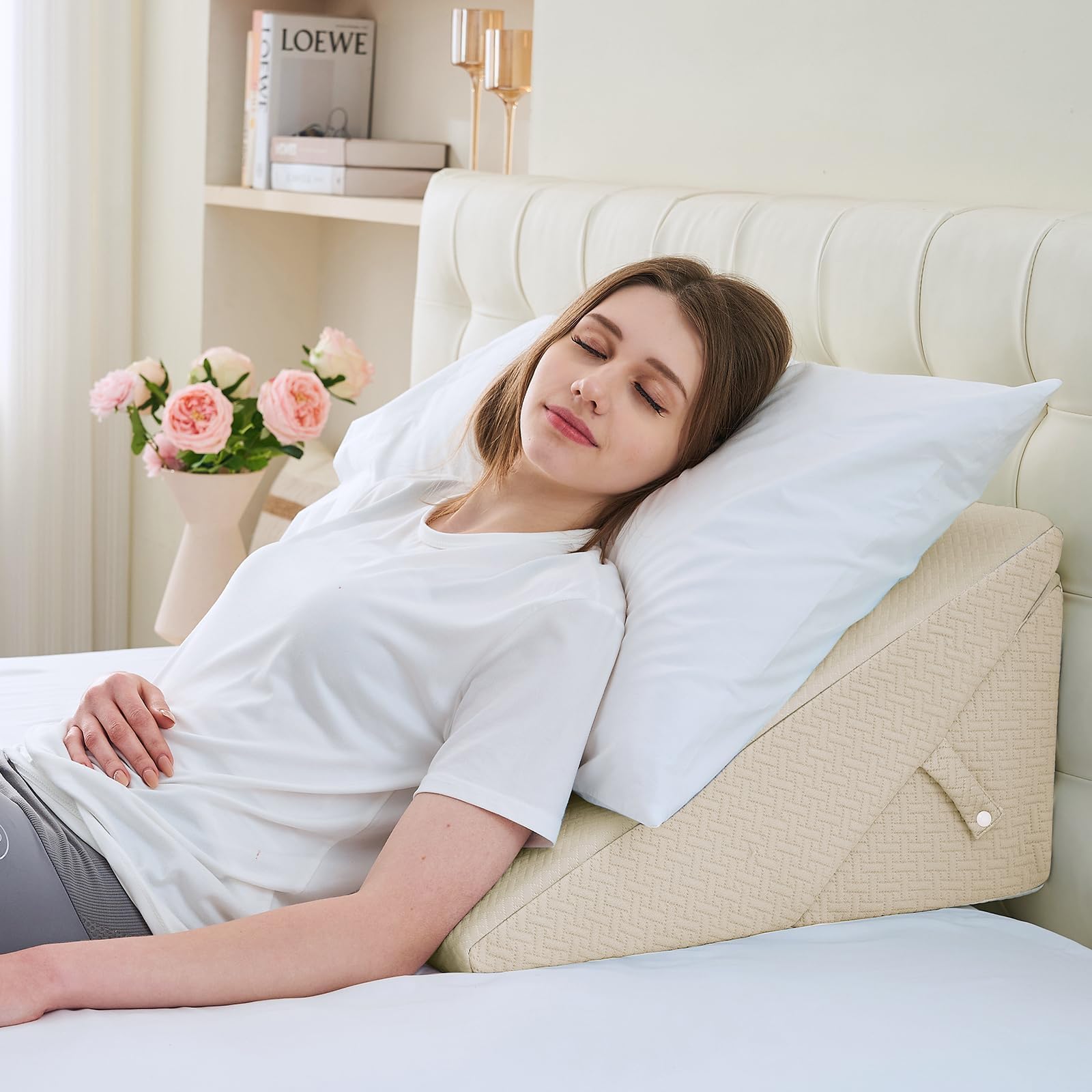 Sasttie Wedge Pillow for Sleep Apnea, Bed Wedge Pillow for Acid Reflux and Back Pain Relief ...