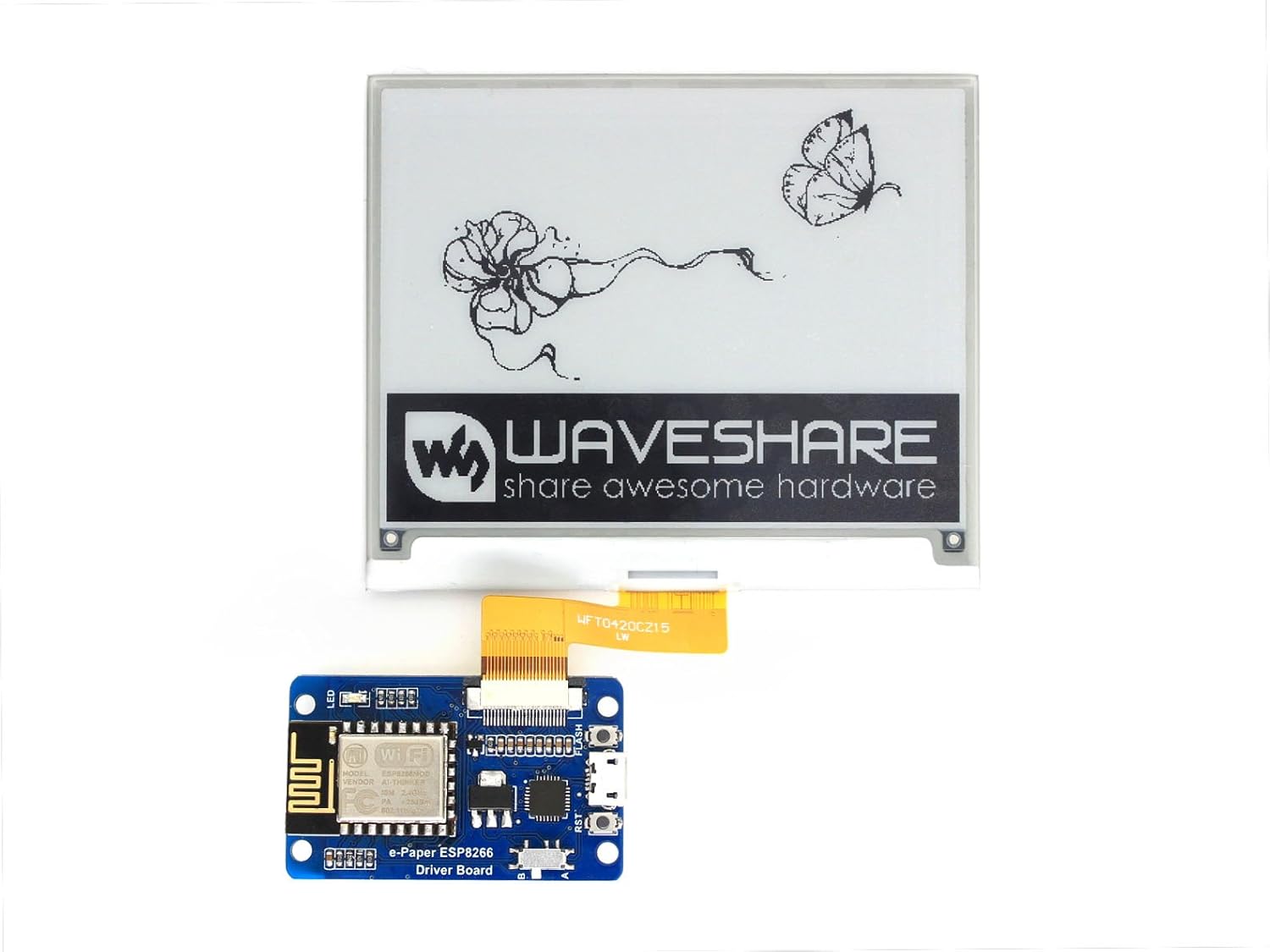 Waveshare Universal e-Paper Driver Board with Wifi SOC ESP8266 Onboard Supports Various ...