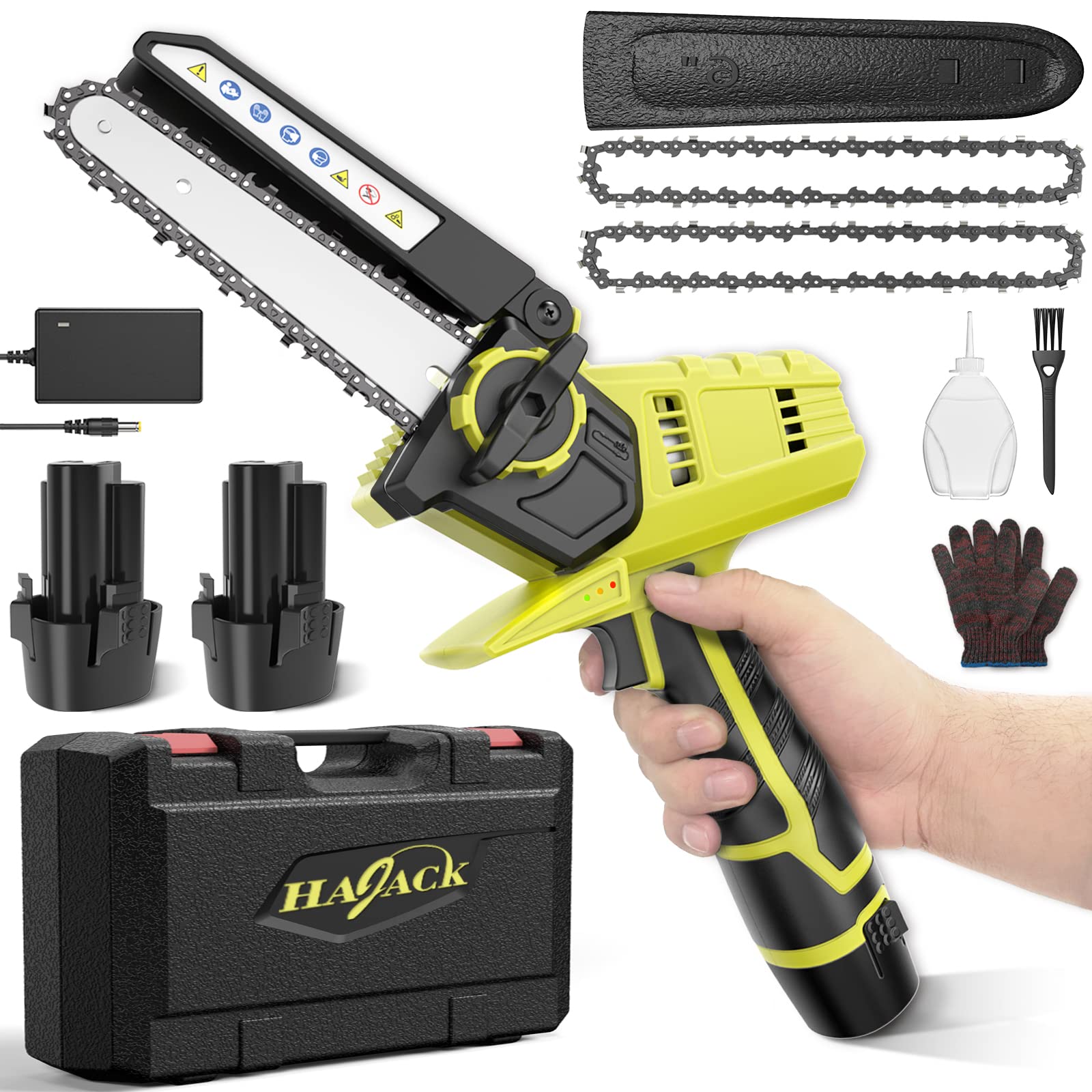 Mua HAJACK Mini Chainsaw, 6-Inch Electric Cordless Chainsaw with 2 ...