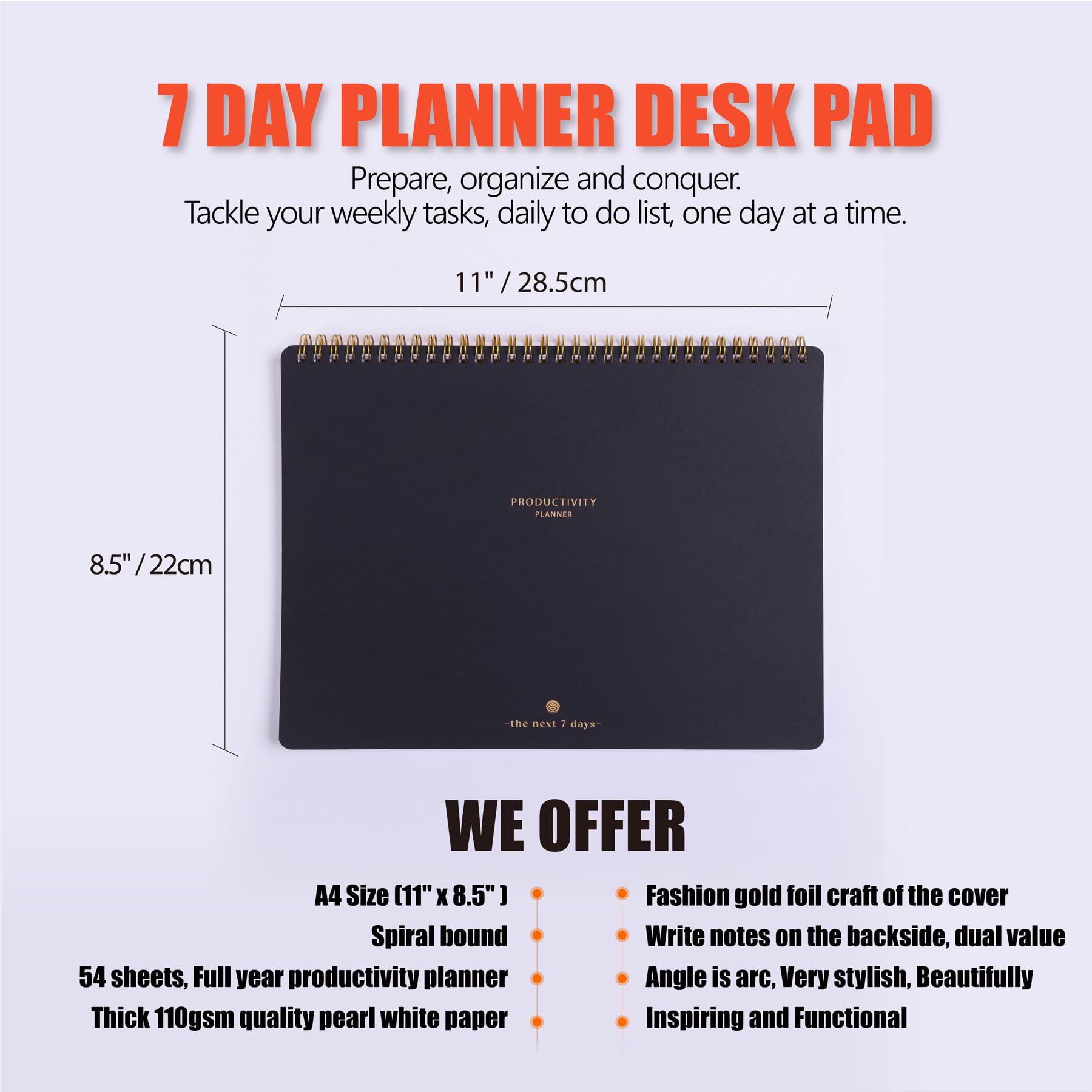 Mua Weekly Planner Notepad-Minimalist 7-Day To Do List, 54 Sheets ...