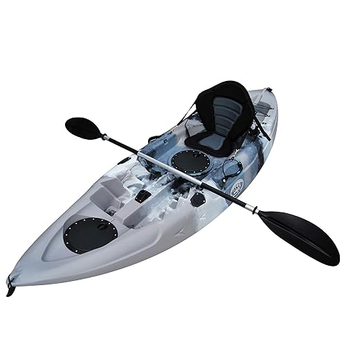 BKC FK184 9' Single Sit On Top Fishing Kayak W/ Seat and Paddle ...