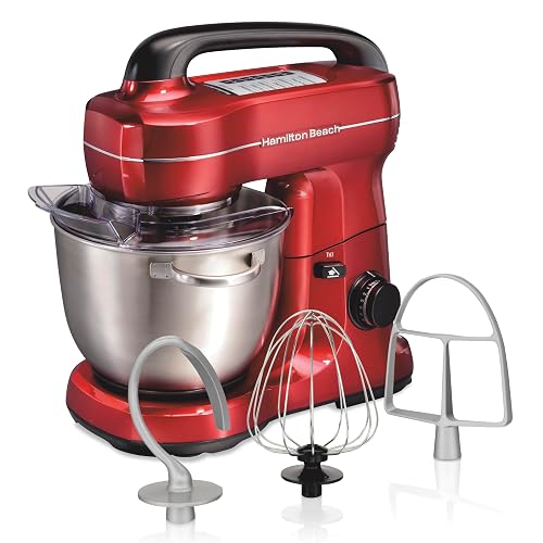Hamilton Beach Electric Stand Mixer, 4 Quarts, Dough Hook, Flat Beater ...