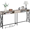 Amazon.com: Yaheetech Console Table with Outlets, 71 Inch Narrow Long ...
