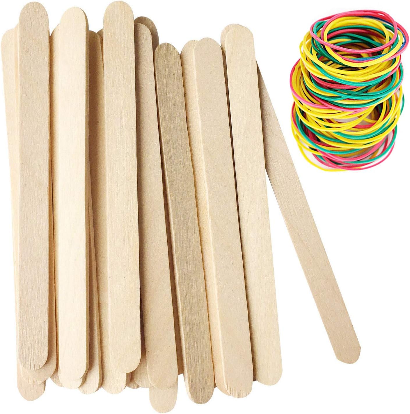 100 pcs Wooden Lolly Sticks,Natural Lollipop Sticks for Ice or Cake ...