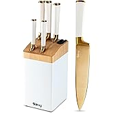 Amazon.com: Gold Knife Set with Walnut Block – 13-Piece Full Tang ...