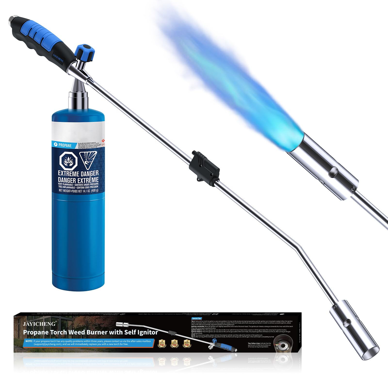 Propane Torch Weed Burner, 32" Long Arm Output 120,000 BTU Heavy Duty ...