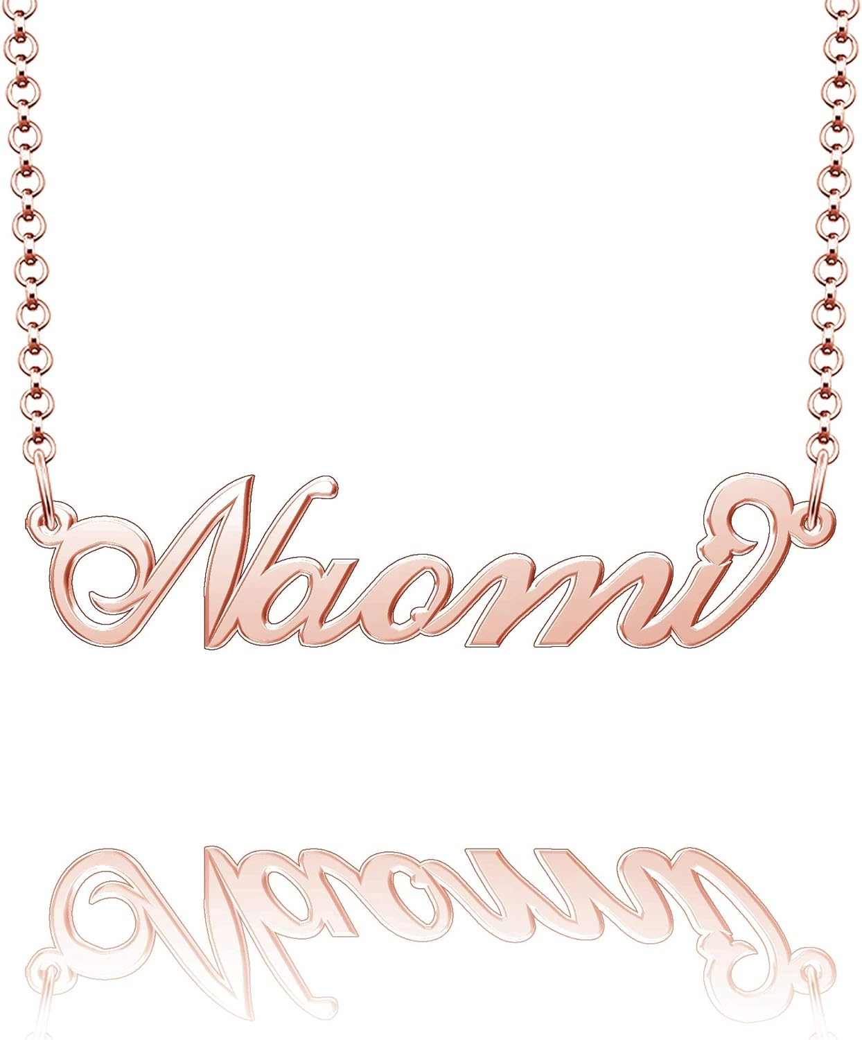 Amazon.com: Moonlight Collections 10k Rose Gold Plated Naomi Name ...
