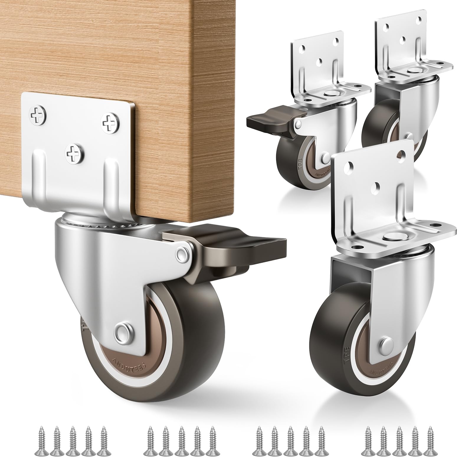 Mua ANDUTEES Side Mount Casters, 2 Inch Furniture Wheels, L-Shaped ...