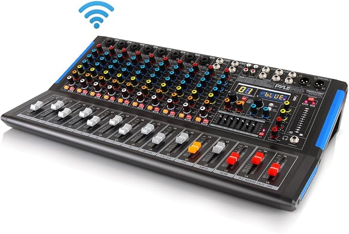 Pyle PMXU128BT - 12-Channel Bluetooth Studio Audio Mixer - DJ Sound Controller Interface with ...