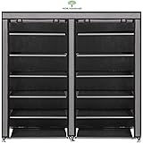 Amazon Brand - Solimo 3-Door Foldable Wardrobe, 8 Racks, Brown: Amazon ...
