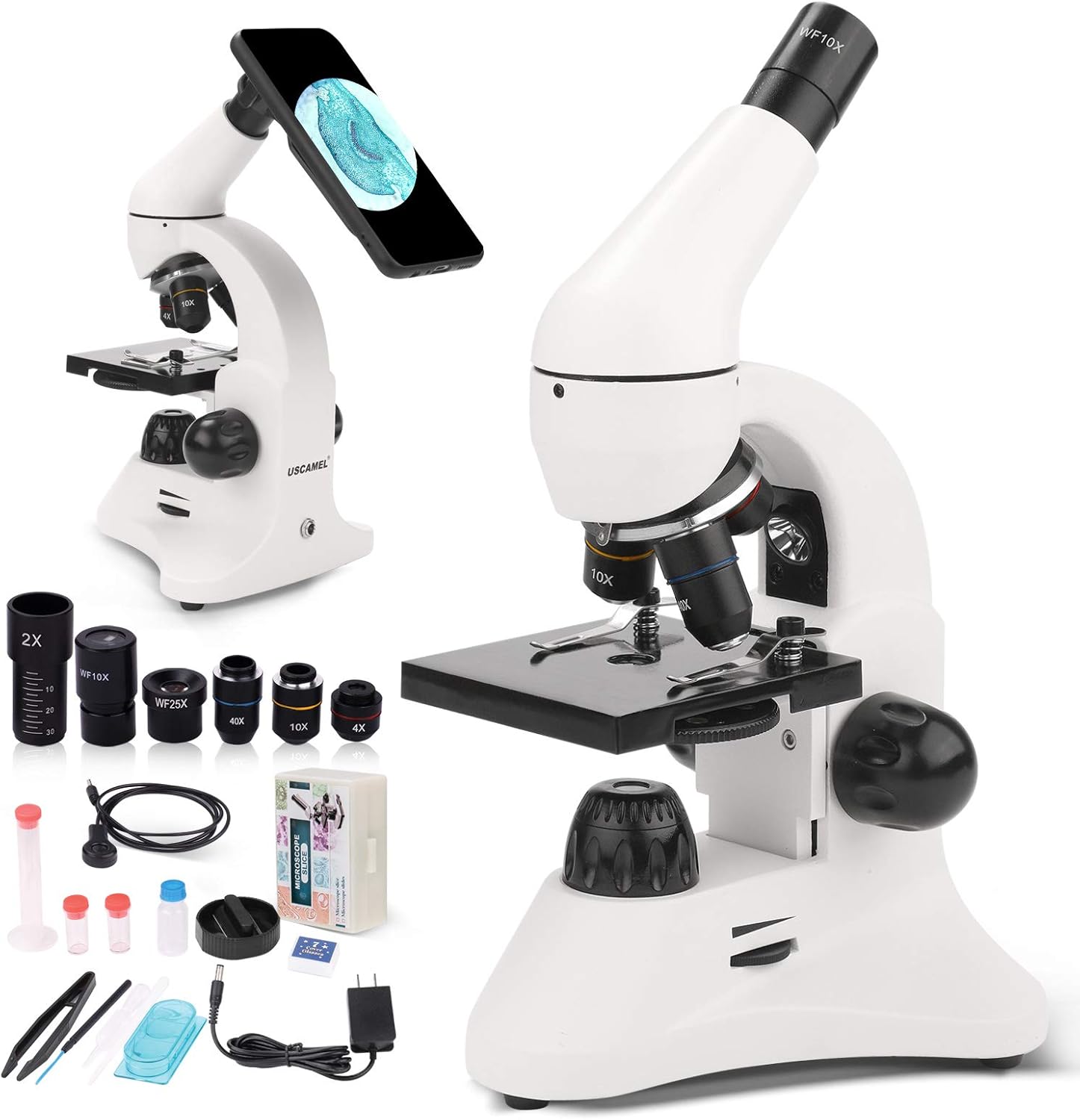 Microscope for Kids Students Adults Beginners, 40X-2000X Dual LED ...