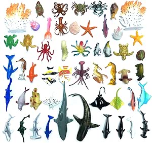 Amazon.com: DOITEM 54 Pack Assorted Mini Vinyl Plastic Ocean Sea Animal ...