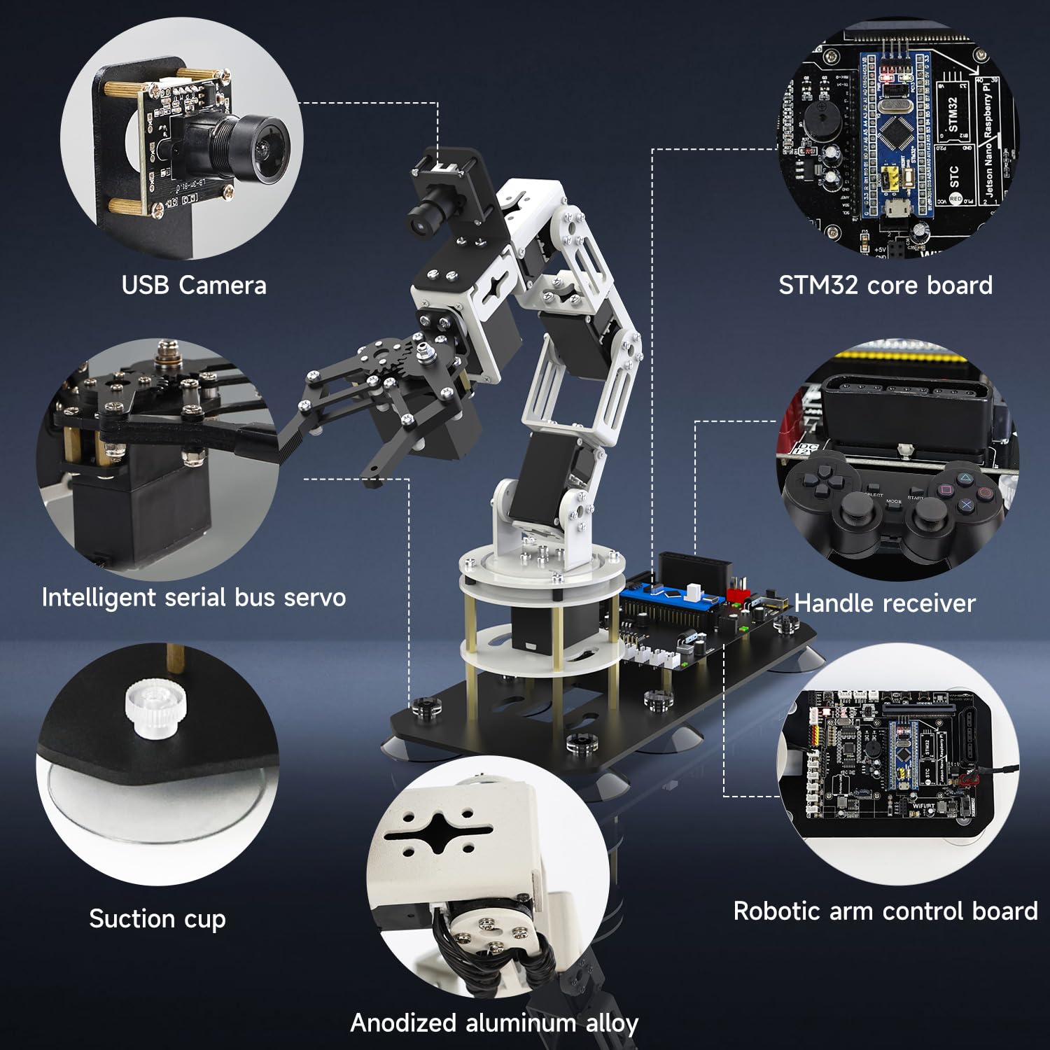 Yahboom Robot Arm ROS Virtual Machine As Controller Programmable AI Visual Recognition 6DOF ...