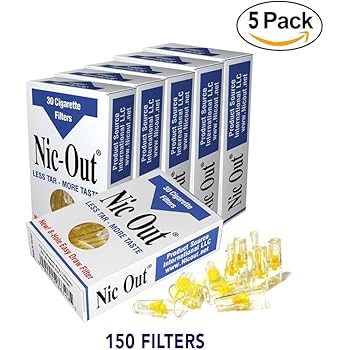 Amazon.com: NIC-OUT Cigarette Filters 5 Packs (150 Filters) Smoking ...