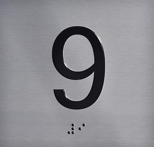 9TH Floor Elevator Jamb Plate sign With Braille and raised number ...