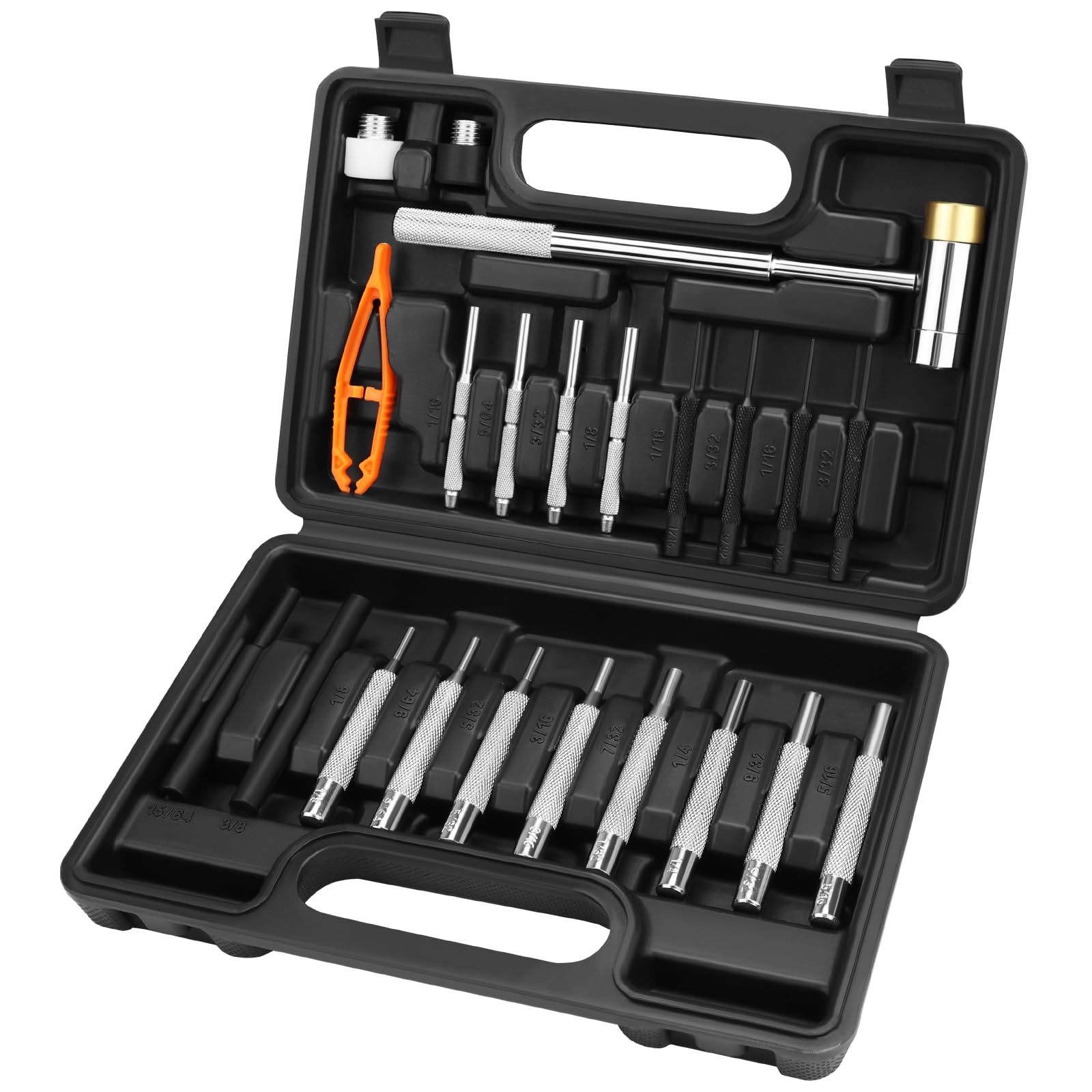 HORUSDY 22-Piece Punch and Hammer Set, Steel Roll Pin Punch Set with ...