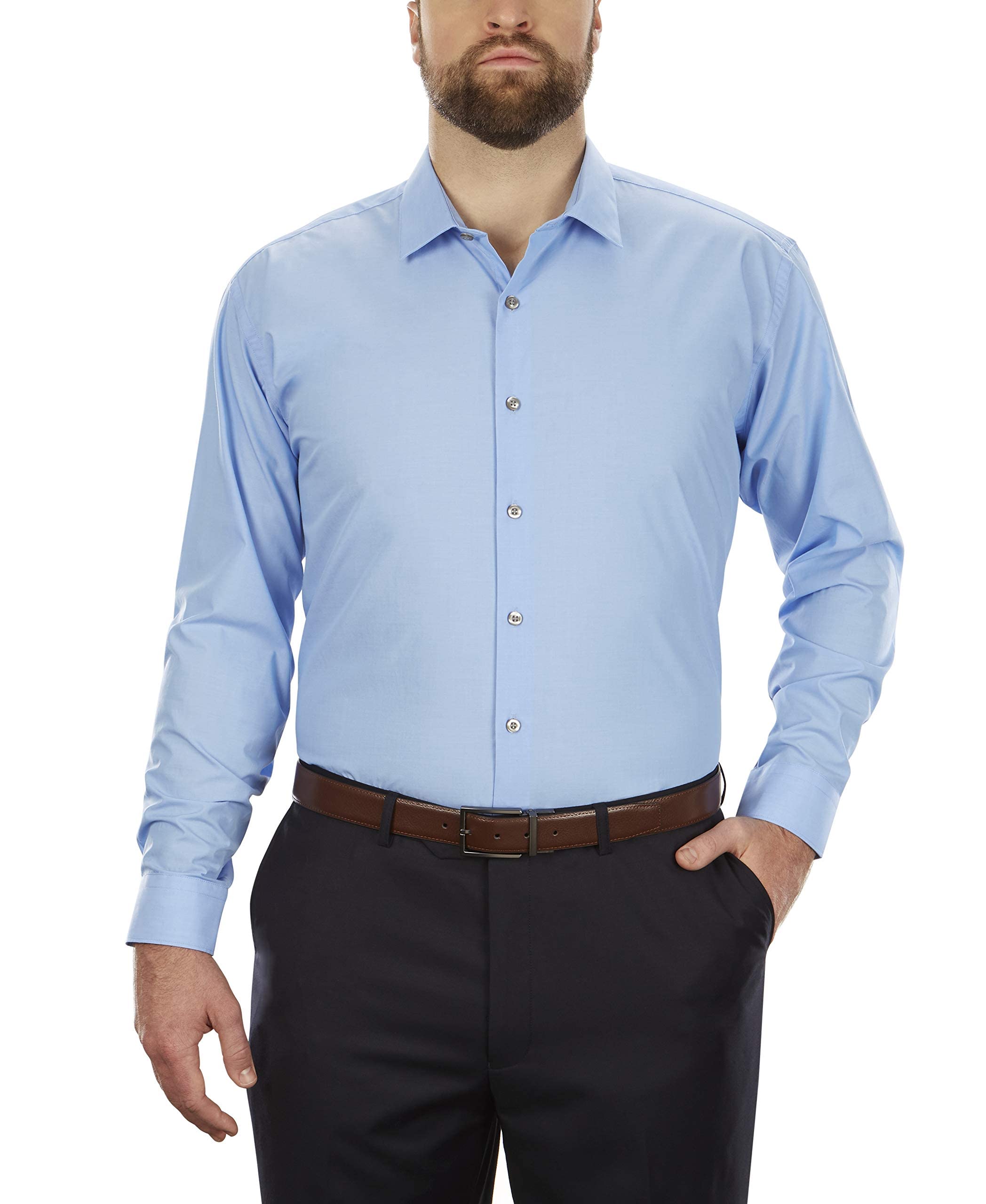 UNLISTED Men's Dress Shirt Big and Tall Solid, Light Blue, 20" Neck 37 ...