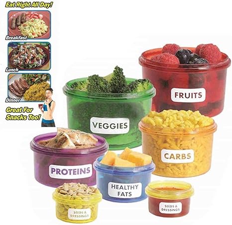 Portion Control Containers Kit 7-Piece Set Efficient Nutrition Healthy ...