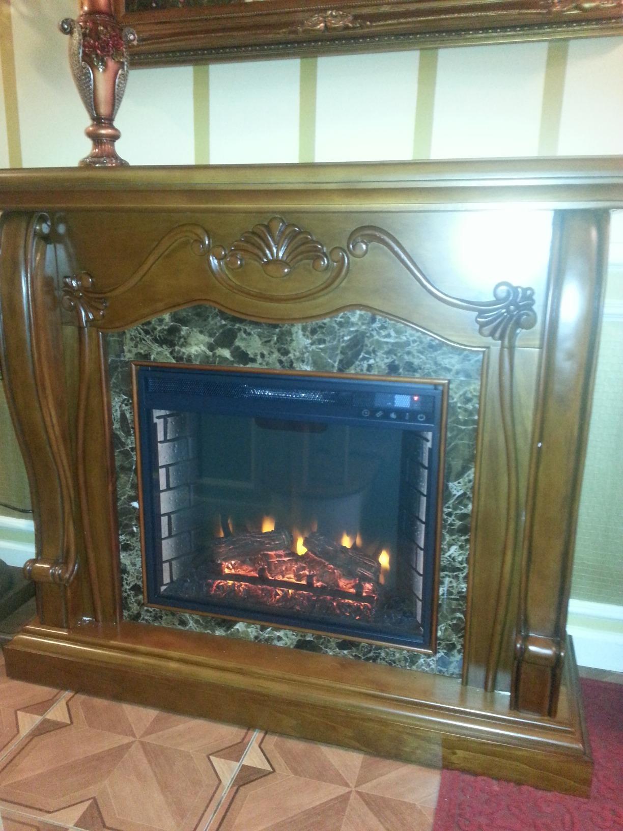 $57/mo - Finance Cardona Electric Fireplace - Walnut | Buy Now, Pay Later