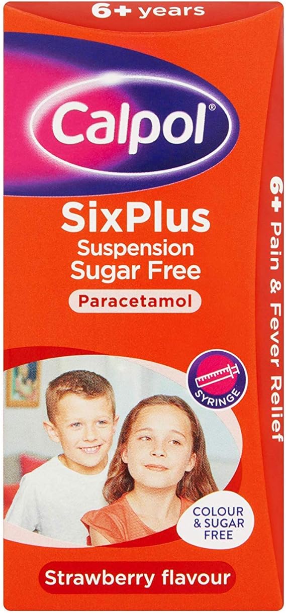 Calpol SixPlus Sugar Free Suspension, Paracetamol Medication, Pain ...