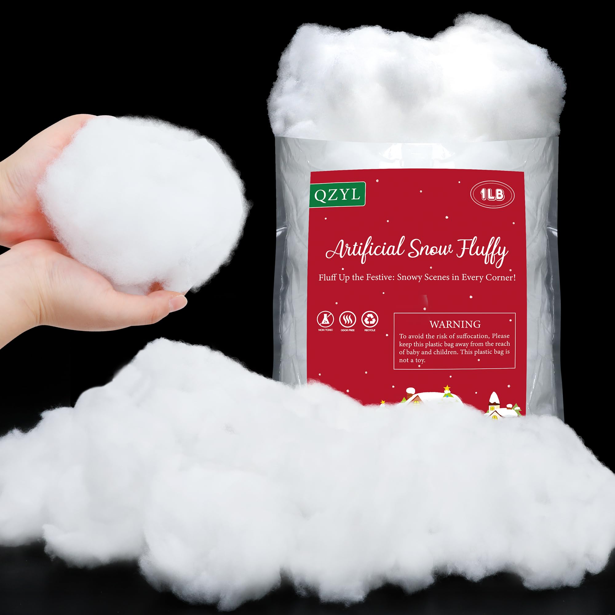 Mua 1LB Fluffy Fake Snow, Cotton White Christmas Decorations, Vacuum ...