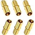 JoyTube Brass Hose Barb Fitting Metals Splicer Mender, 1/2" Barb Hose Union Fuel Gas Water Air ...