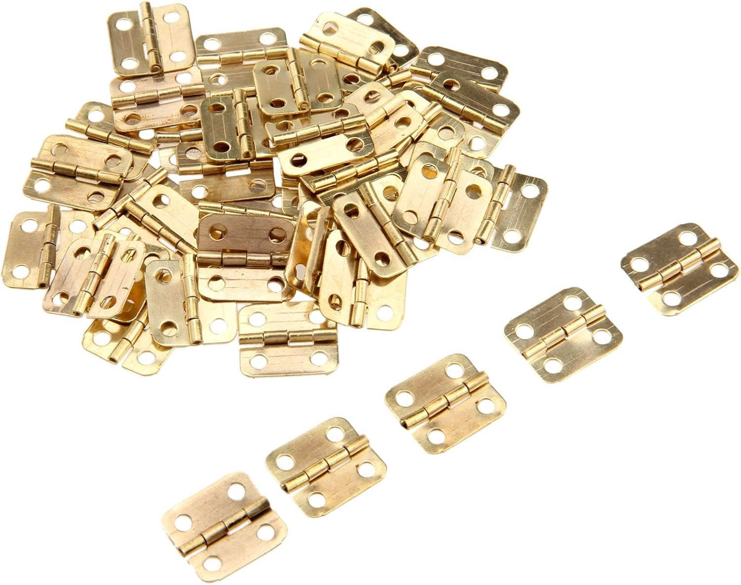 50Pcs 16x13mm Gold Mini Metal Hinges Jewellery Box Dolls House ...