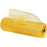 Amazon.com: TONIFUL 2 Rolls 10 Inch Yellow Decorative Mesh Ribbbon ...
