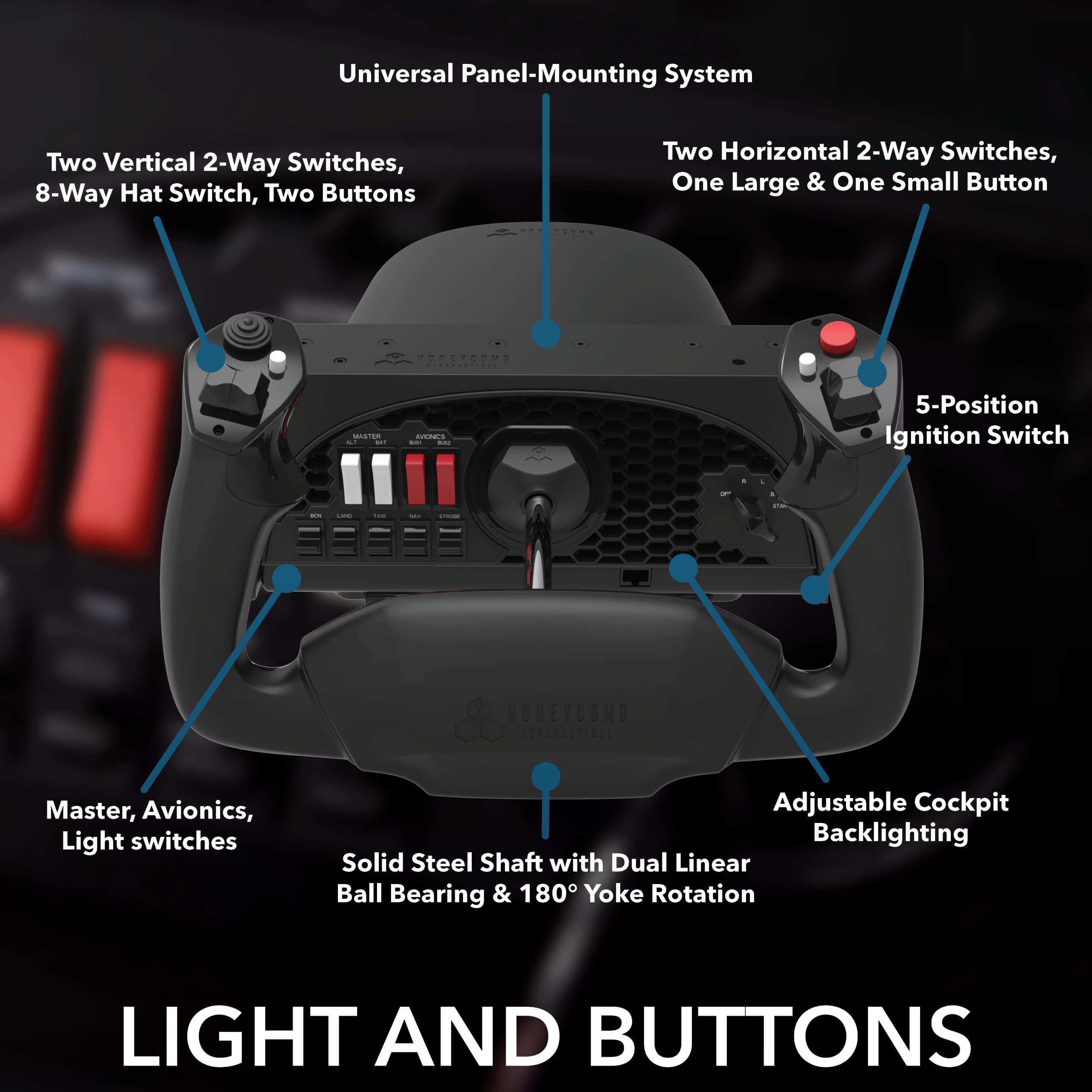 Mua Honeycomb Aeronautical Alpha Flight Controls Yoke & Switch Panel ...
