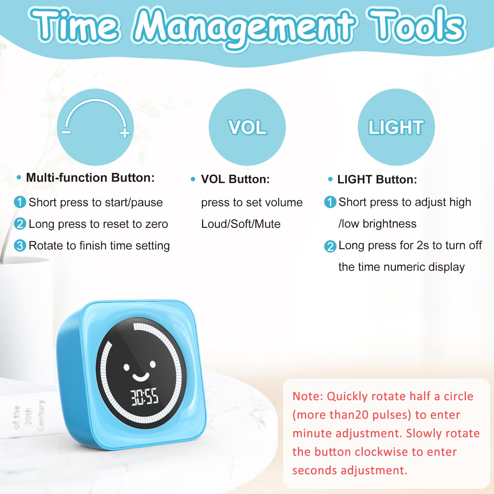 Mua Visual Timer for Kids, 99 Minute Digital Cute Kids Visual Timer ...