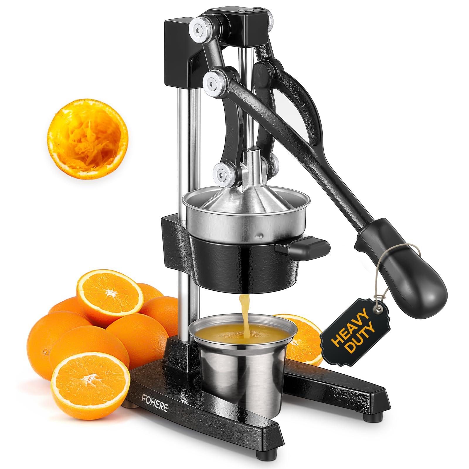 FOHERE Orange Juicer Squeezer, Cast Iron Lemon Squeezer, Commercial ...