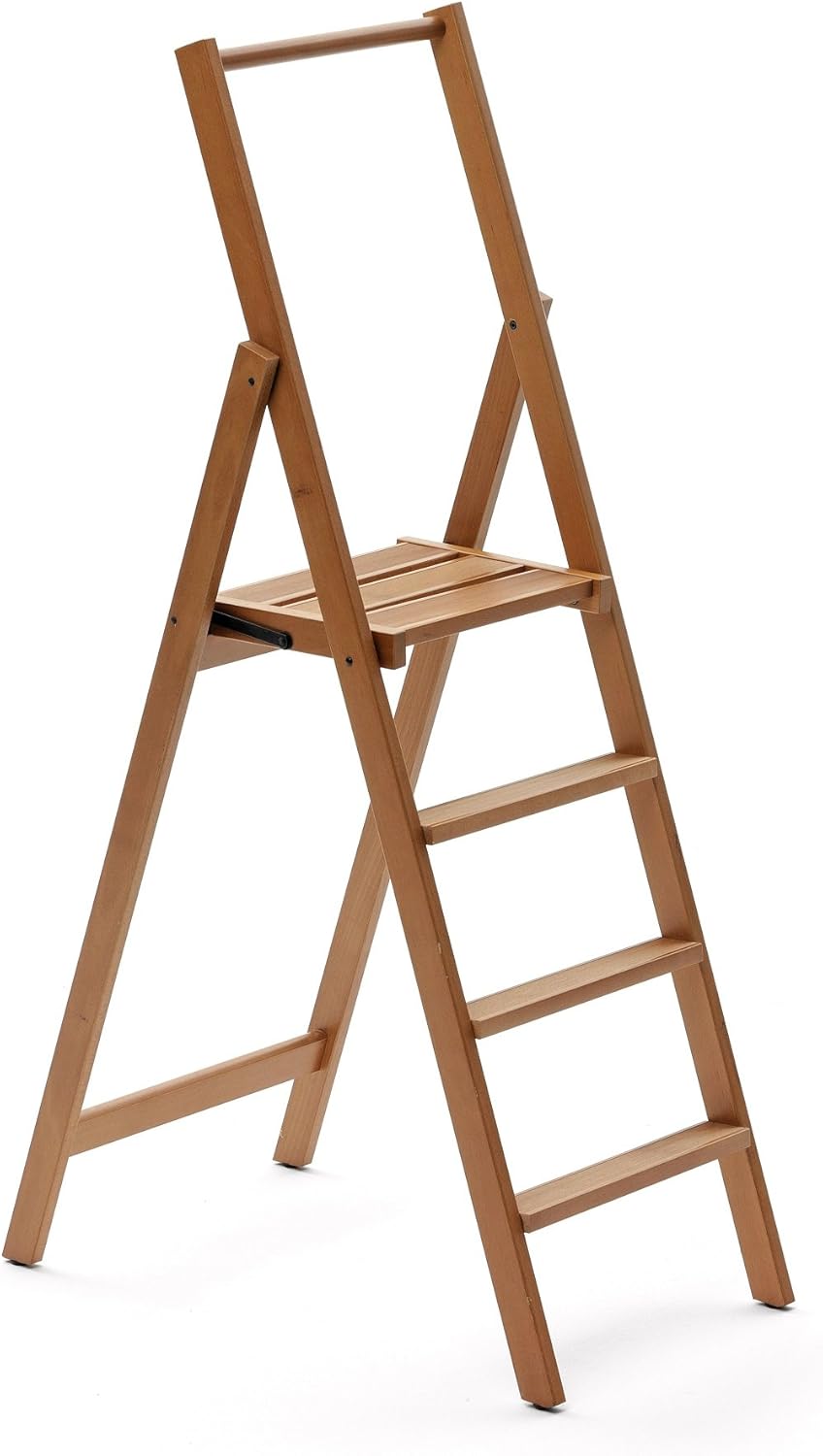 Arredamenti Italia 4-Stufen Leiter Kimora, Holz - zusammenklappbar - 4 ...