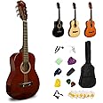 Amazon.com: BESYOU 30in Beginner All Wood Acoustic Guitar Starter Kit ...
